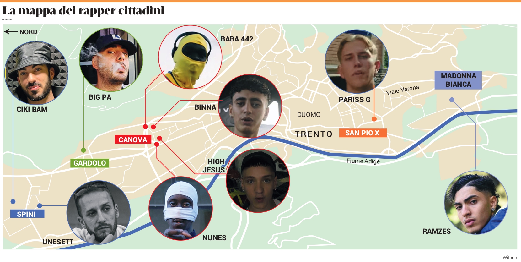 Trento, il rap è di quartiere. Big Pa, Ciki Bam, Nunes, Binna, Ramzes ...