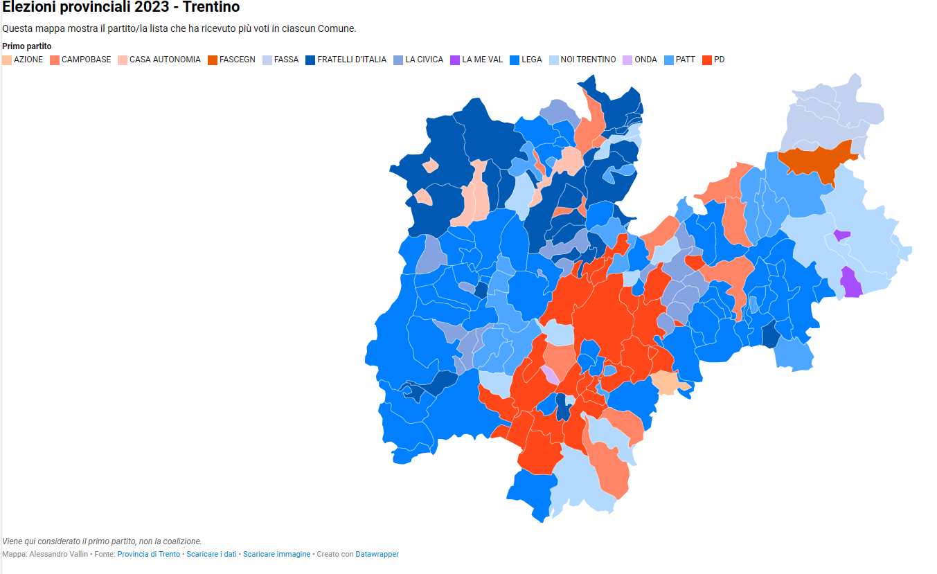 Elezioni provinciali, la mappa dei partiti nei Comuni del Trentino: l ...